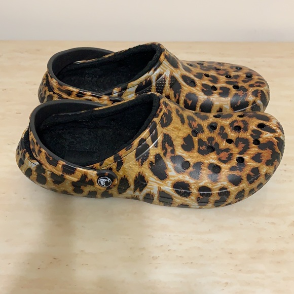 CROCS | Shoes | Unisex Leopard Furry Crocs | Poshmark